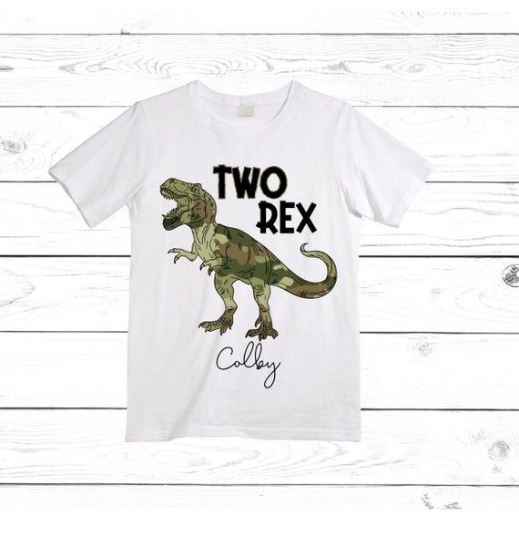 Personalized Two Rex Dinosaur Theme Birthday Shirt. Two - Etsy
