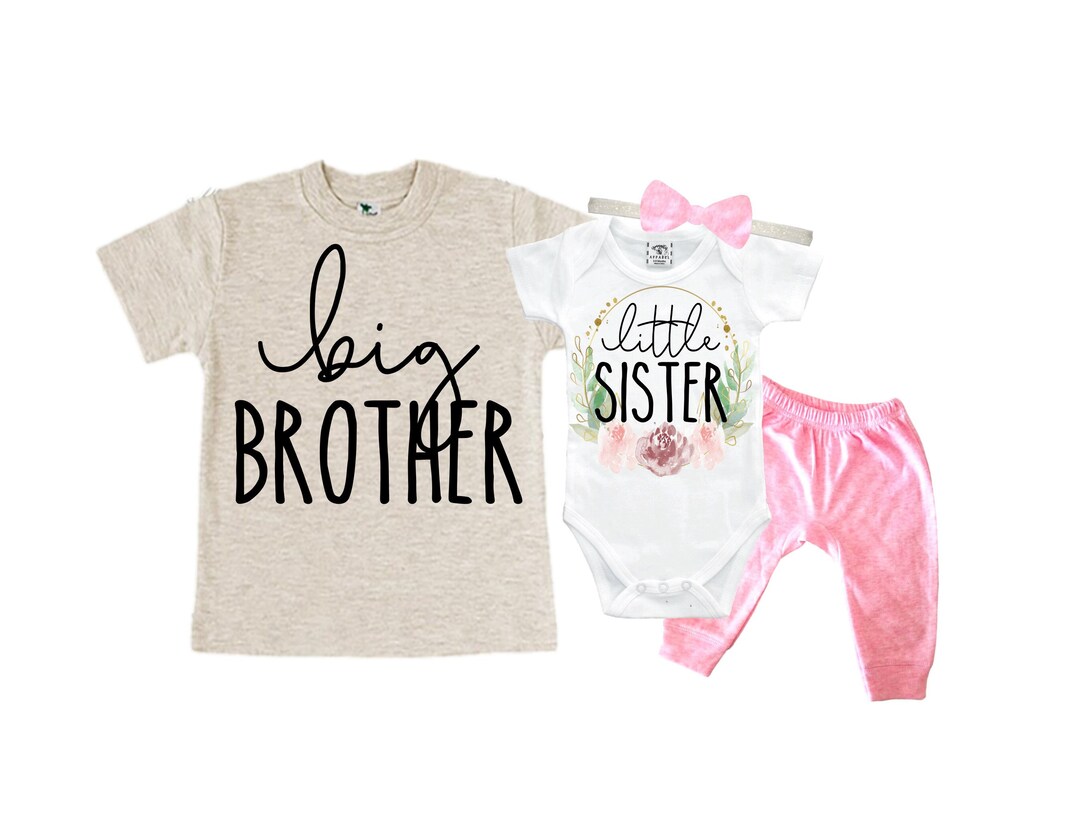 Big Brother/little Sister Matching Sibling Set. Baby Shower Gift. Take ...