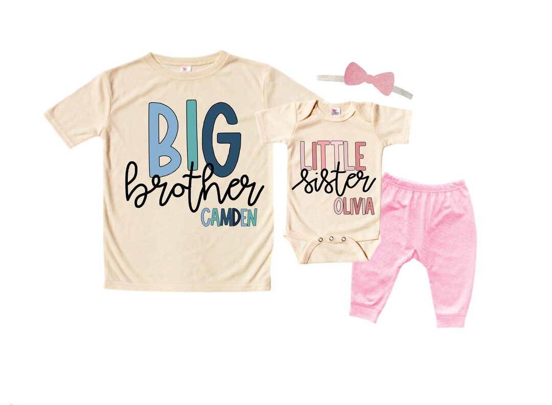 Big Brother/little Sister Matching Sibling Set. Baby Shower Gift. Take ...