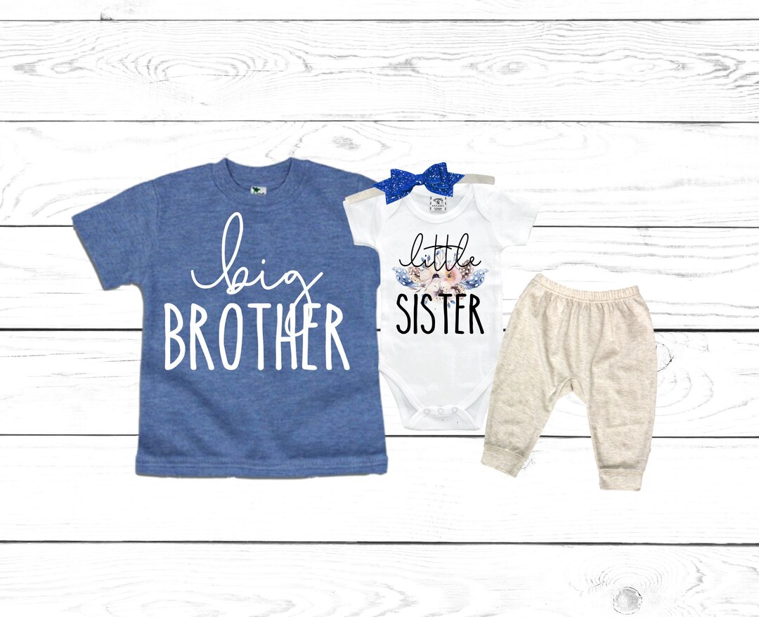 Big Brother/little Sister Matching Sibling Set. Baby Shower Gift. Take ...
