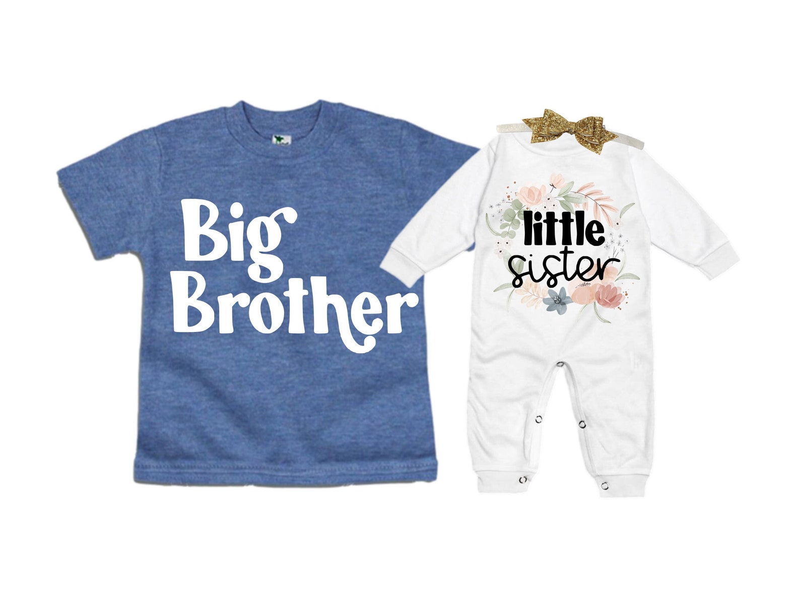 Big Brother/little Sister Matching Sibling Set. Baby Shower Gift. Take ...