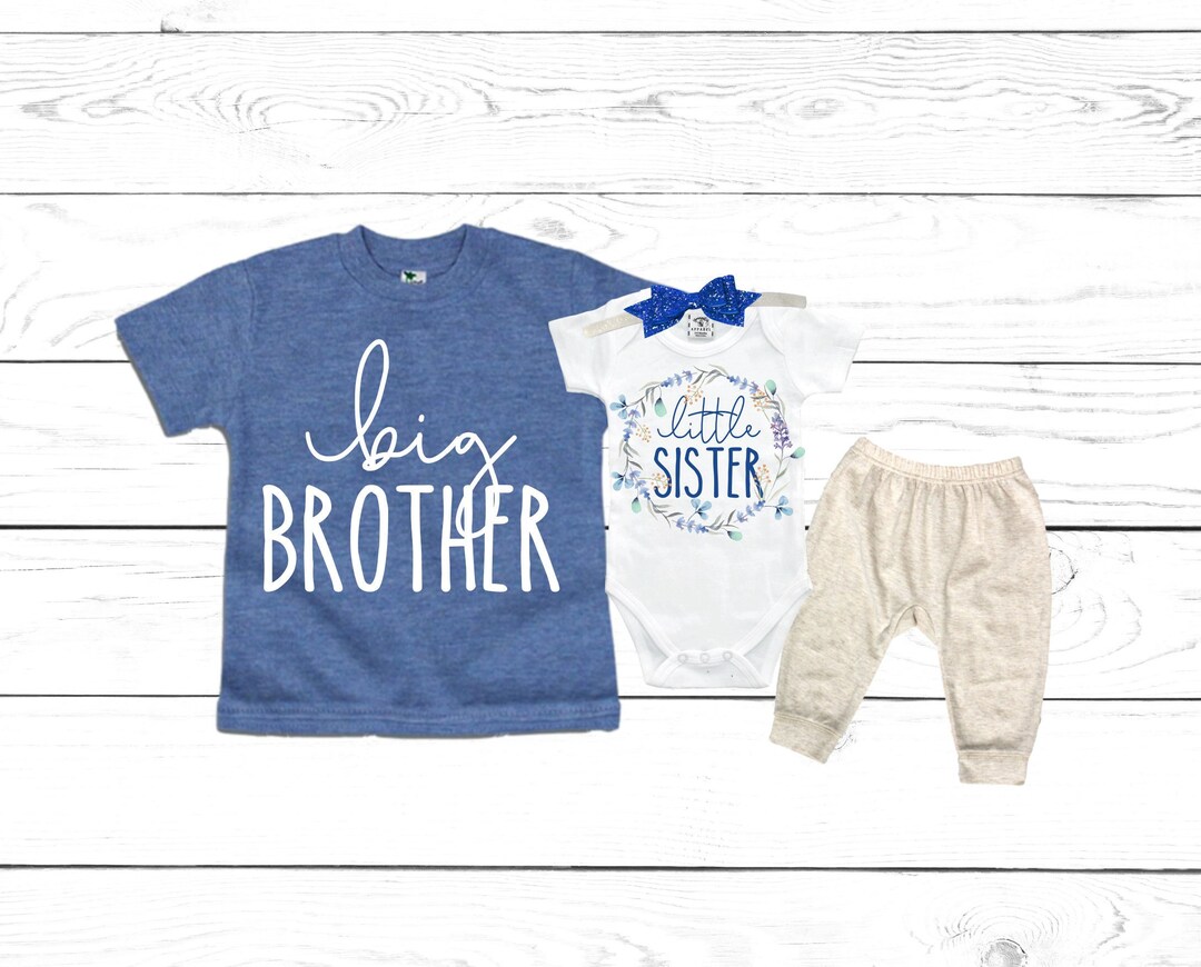 Big Brother/little Sister Matching Sibling Set. Baby Shower Gift. Take ...