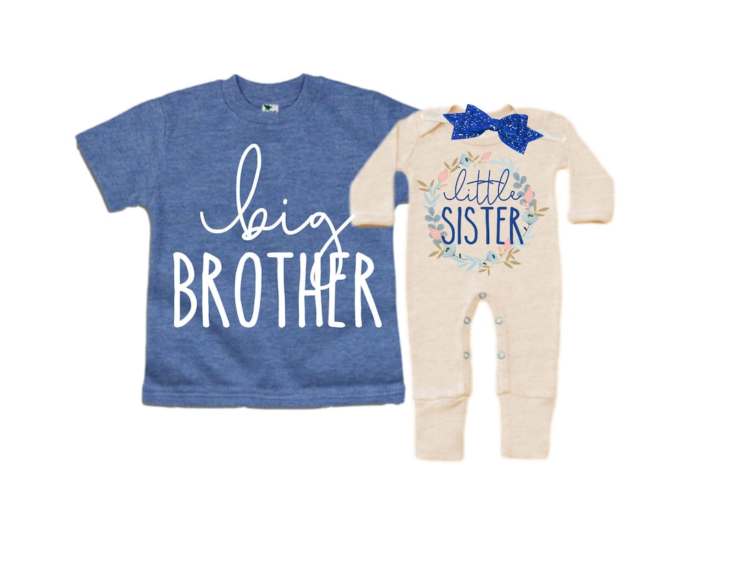 Big Brother/little Sister Matching Sibling Set. Baby Shower Gift. Take ...