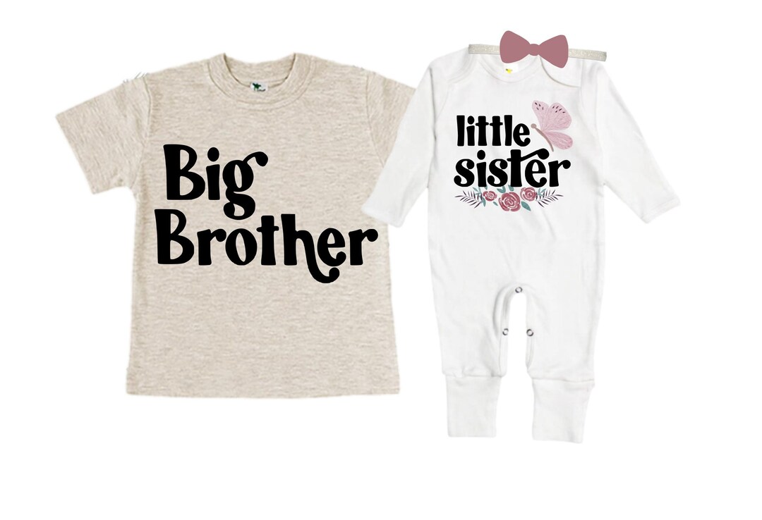 Big Brother/little Sister Matching Sibling Set. Baby Shower Gift. Take ...