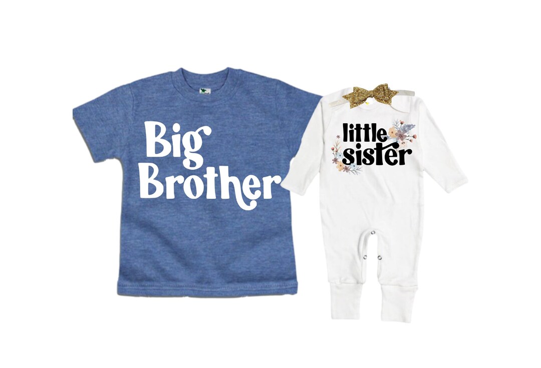Big Brother/little Sister Matching Sibling Set. Baby Shower Gift. Take ...
