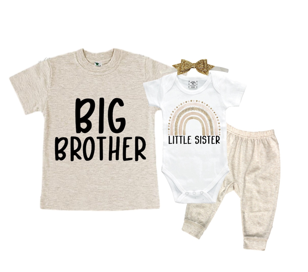 Big Brother/little Sister Matching Sibling Set. Baby Shower Gift. Take Home Outfit. Matching ...
