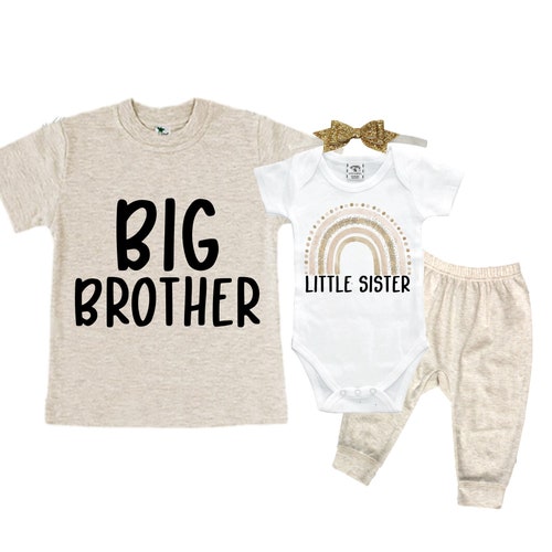 Big Brother/little Sister Matching Sibling Set. Baby Shower - Etsy