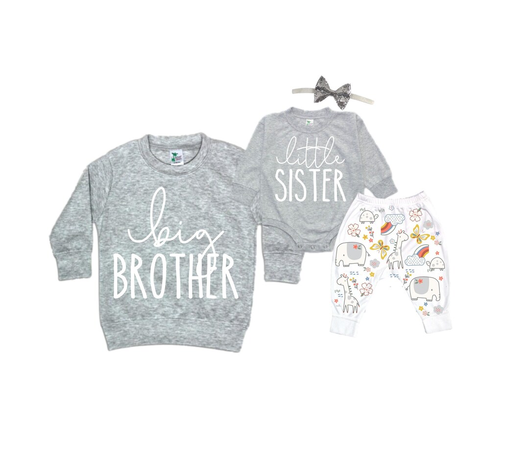 Big Brother/little Sister Matching Sibling Set. Baby Shower Gift. Take Home Outfit. Matching ...