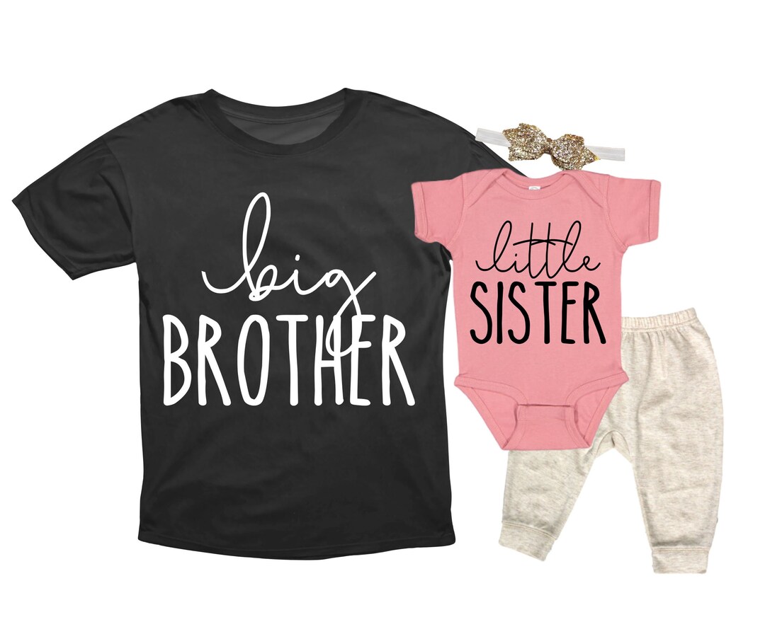 Big Brother/little Sister Matching Sibling Set. Baby Shower Gift. Take ...