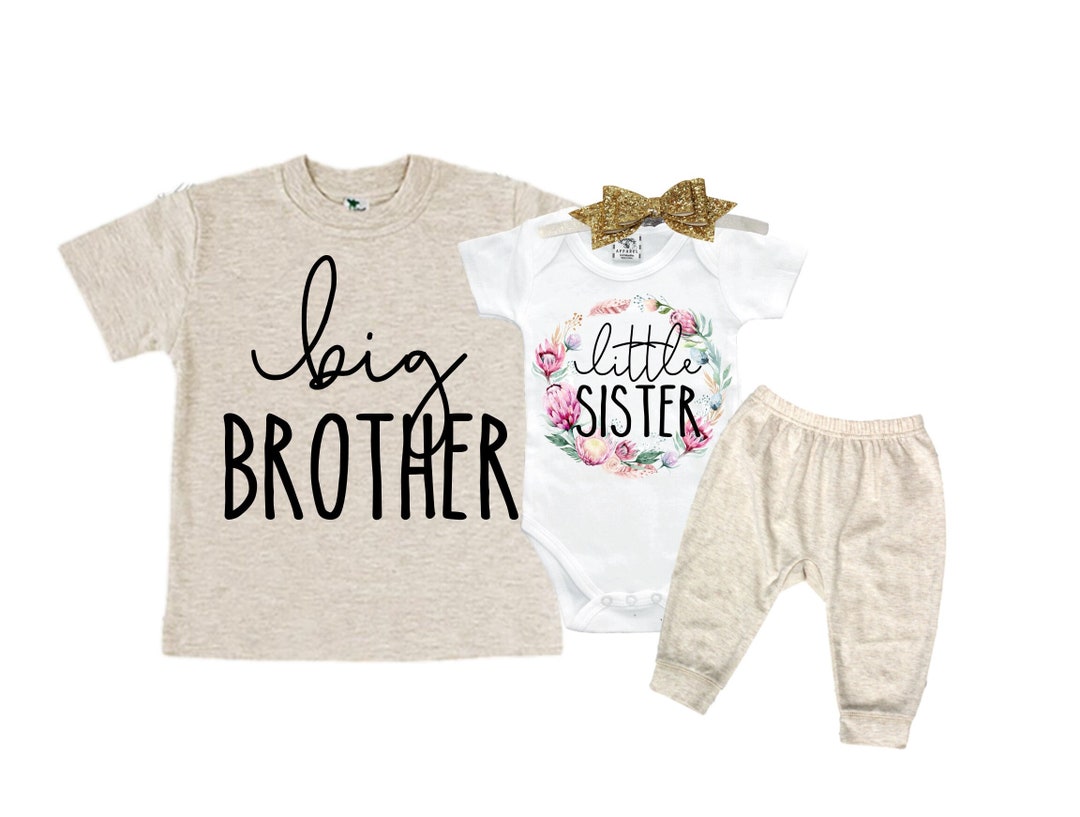 Big Brother/little Sister Matching Sibling Set. Baby Shower Gift. Take ...