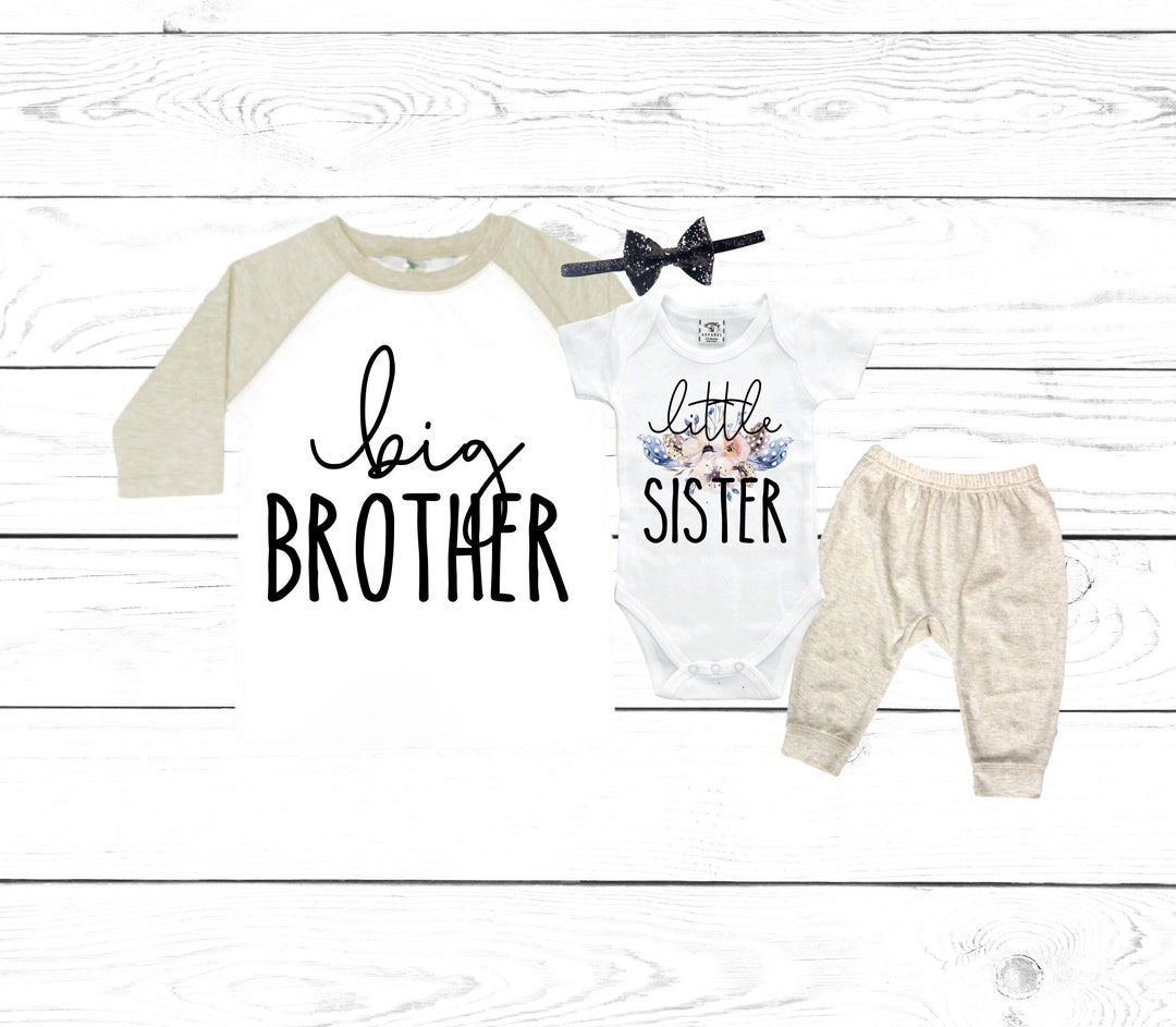 Big Brother/little Sister Matching Sibling Set. Baby Shower Gift. Take ...