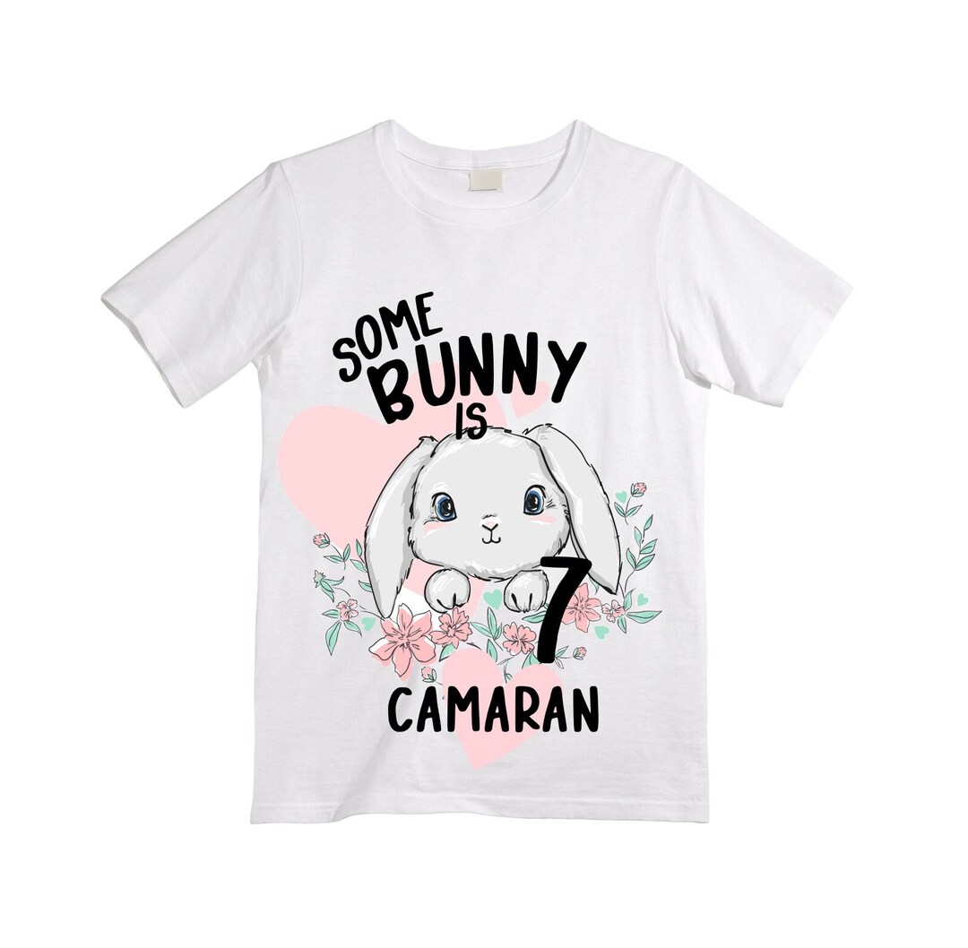 Some BUNNY is SEVEN - Rabbit Bunny Themed Birthday Girl Shirt. Cake ...
