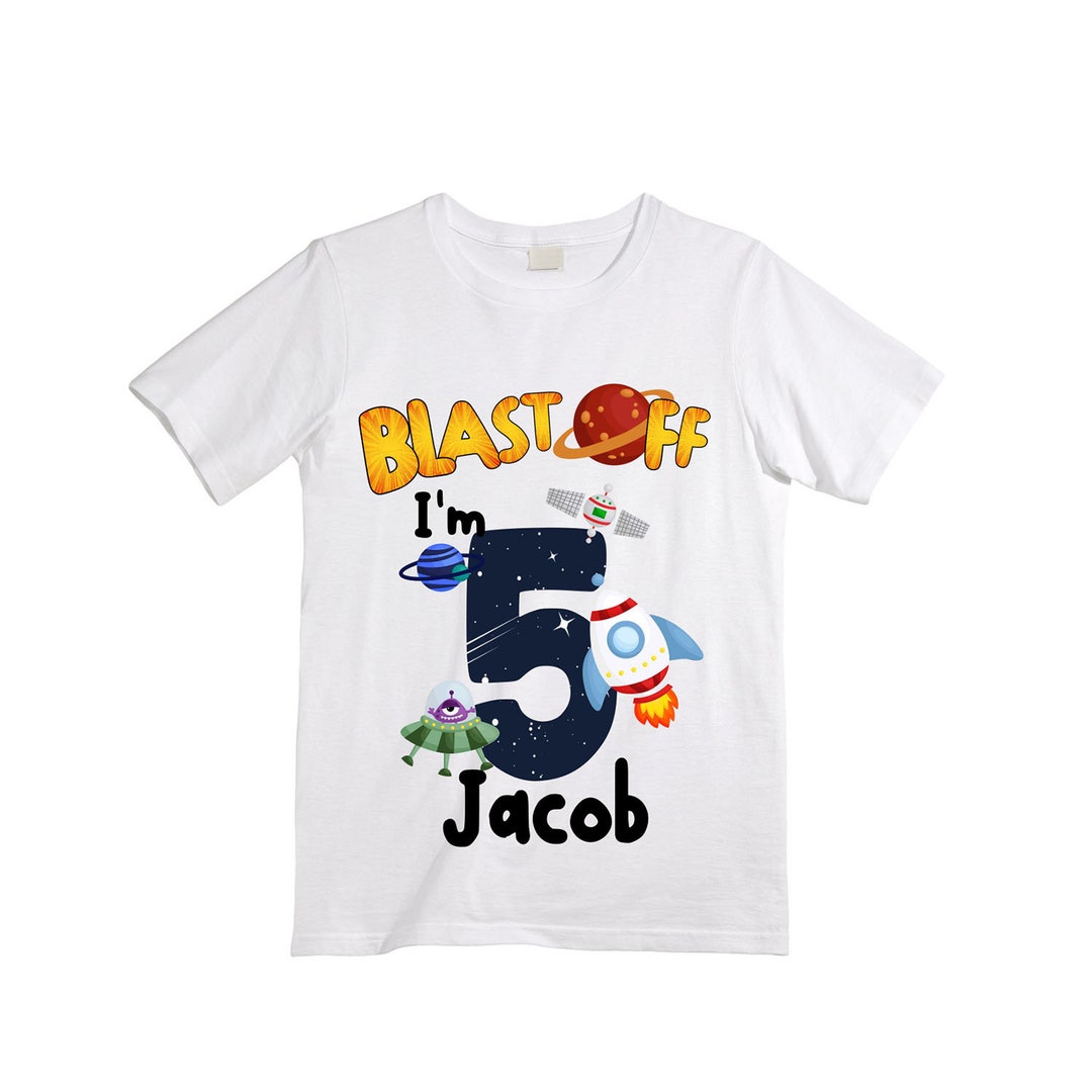 Personalized Space Birthday FIVE Astronaut Theme Birthday Shirt. 5th ...