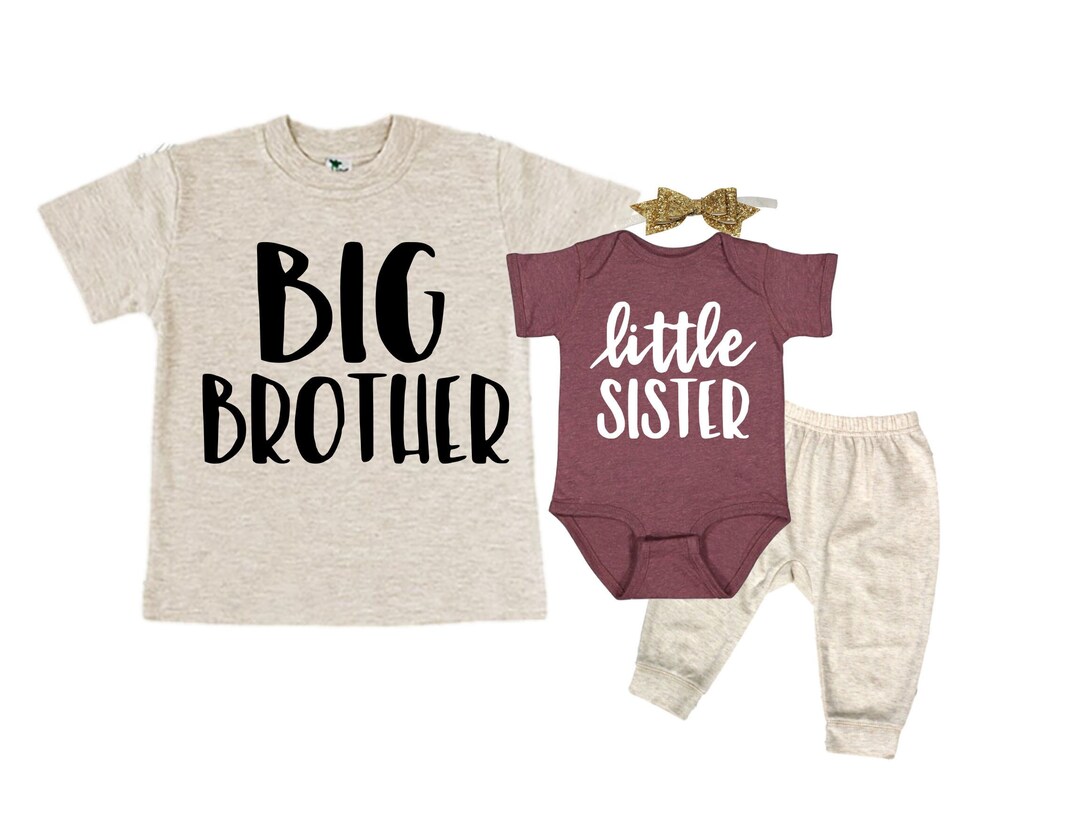 Big Brother/little Sister Matching Sibling Set. Baby Shower - Etsy