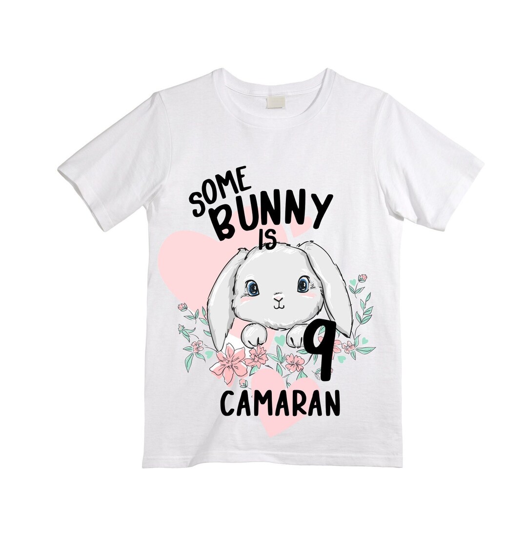 Personalized Some BUNNY is NINE Rabbit Bunny Themed NINE Birthday Girl ...