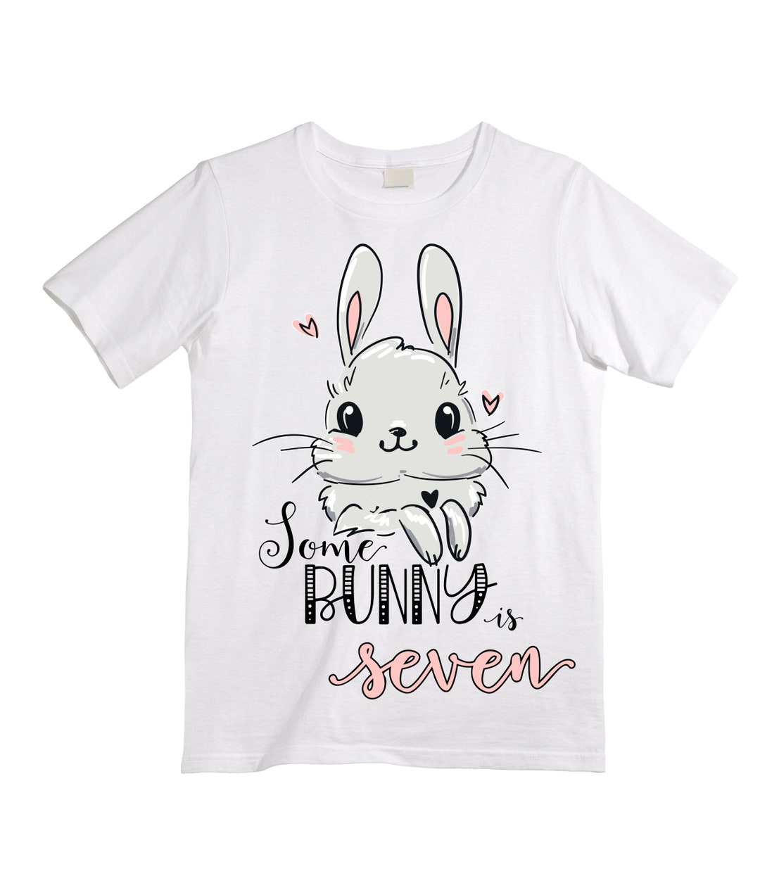 Some BUNNY is SEVEN - Rabbit Bunny Themed Birthday Girl Shirt. Cake ...