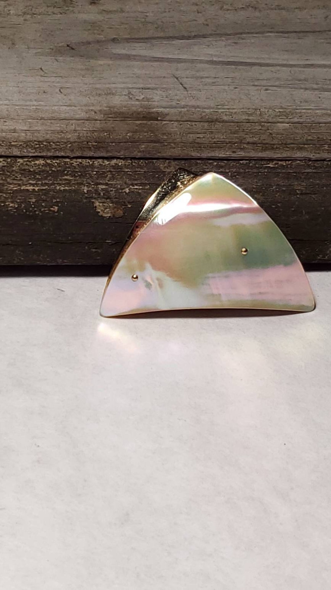 Vintage Shell Brooch, Mother of Pearl Brass Signed Ges Gesch Brooch Pin ...