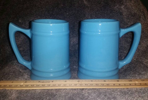 USA Pottery Mug Set Blue Coffee Mugs Christmas Gift for Men | Etsy