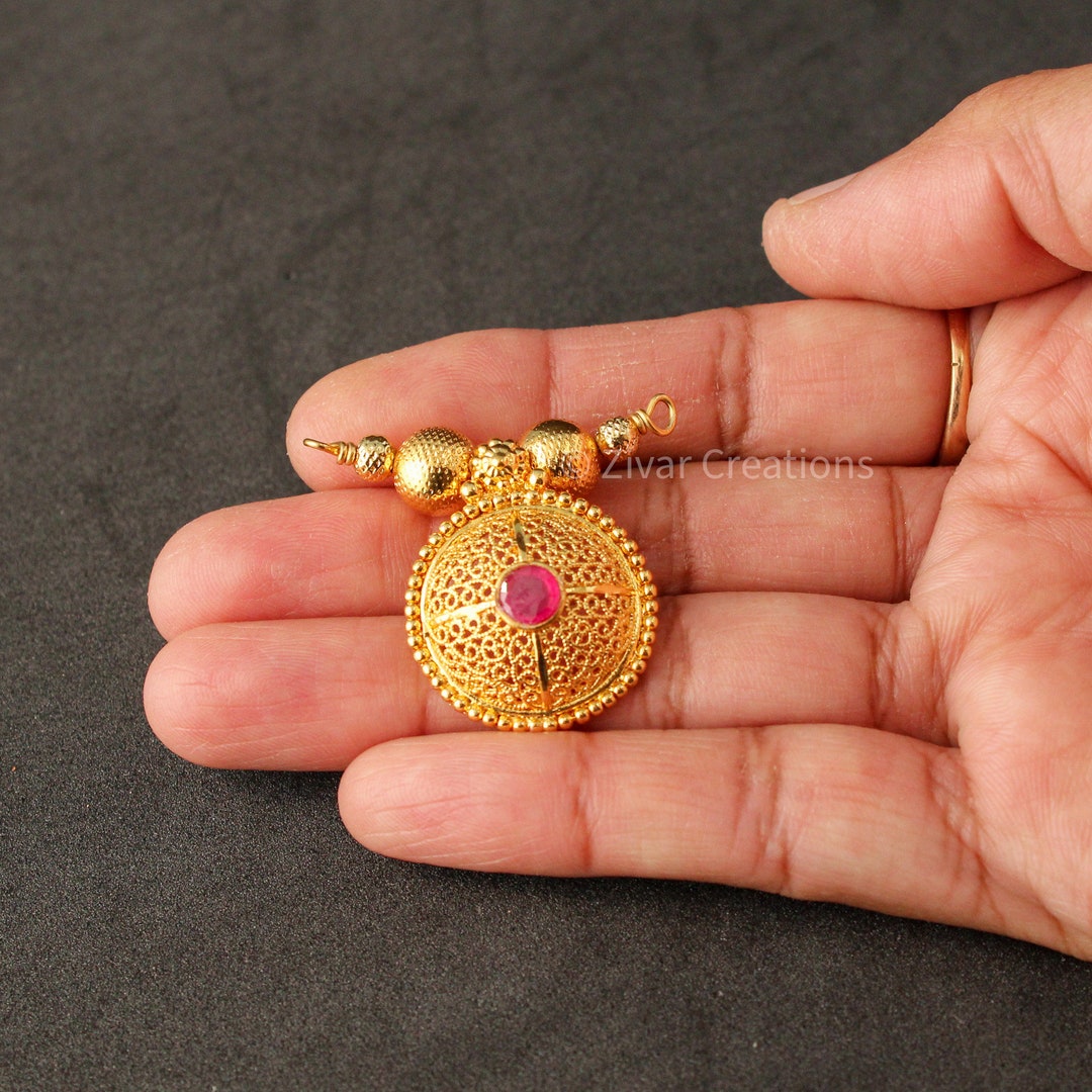 Jali Design Gold Tone Pendant - Etsy