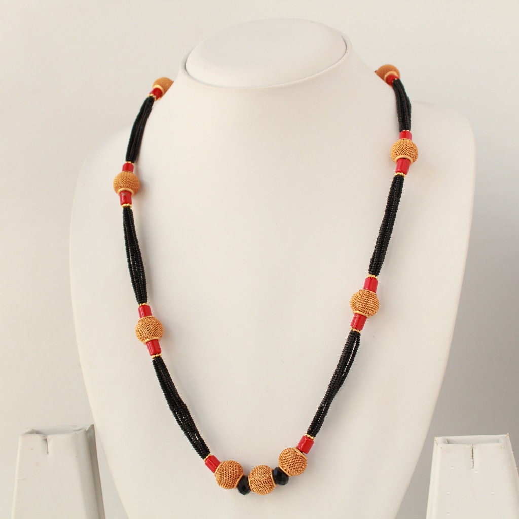 Buy Jali Ball Coral Handcrafted Mangalsutra Long Mangalsutra Online in ...