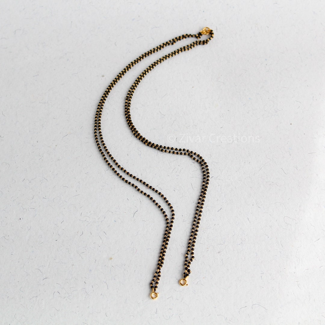 Double Line Silver Mangalsutra Chain With Gold Plating and Changeable ...