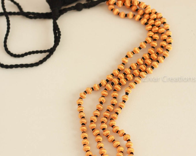 Jomale Coorg Wedding Necklace: Black Thread South Indian Necklace - Etsy