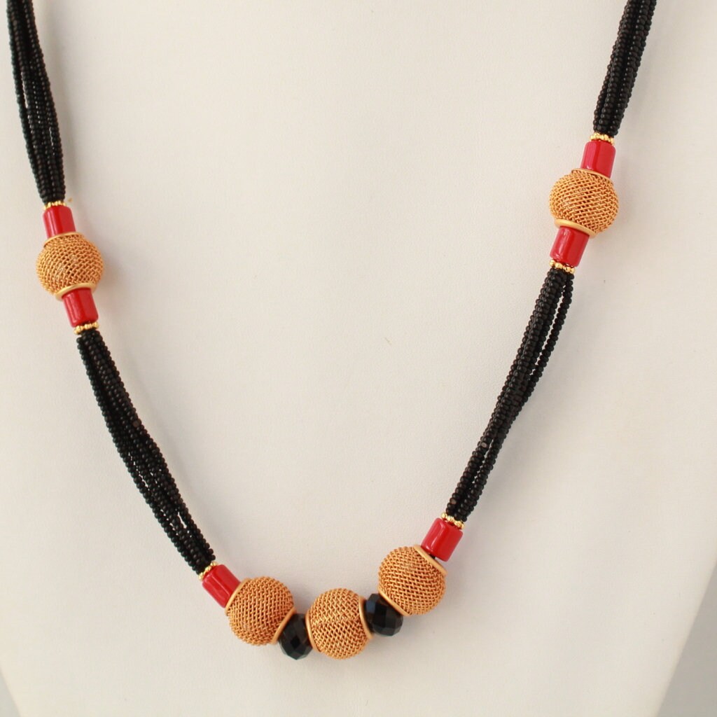 Jali Ball Coral Handcrafted Mangalsutra Long Mangalsutra - Etsy