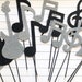 Singing Centerpiece Sticks for Music Party, Music Notes and Microphone ...