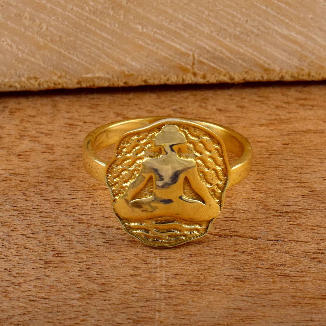 Buddha Ring Vergoldeter Messing Ring buddhistischer Ring - Etsy.de