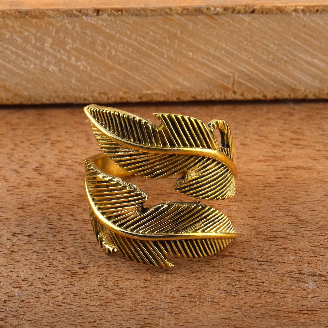 Blatt Messing Ring 18k Gold Ring personalisierter Ring - Etsy.de