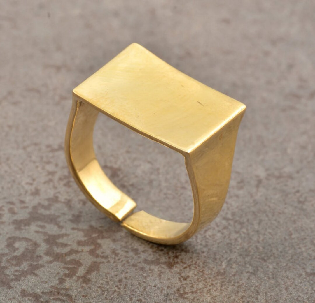 Signet Square Gold Ring, Signet Ring, Men Signet Ring ,women Signet ...