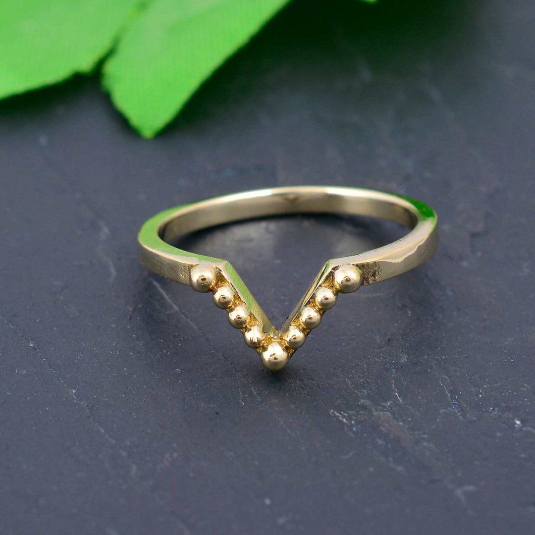 18K Gold Chevron Ring, Handmade Ring, Gold V Ring, Gold Statement Ring ...