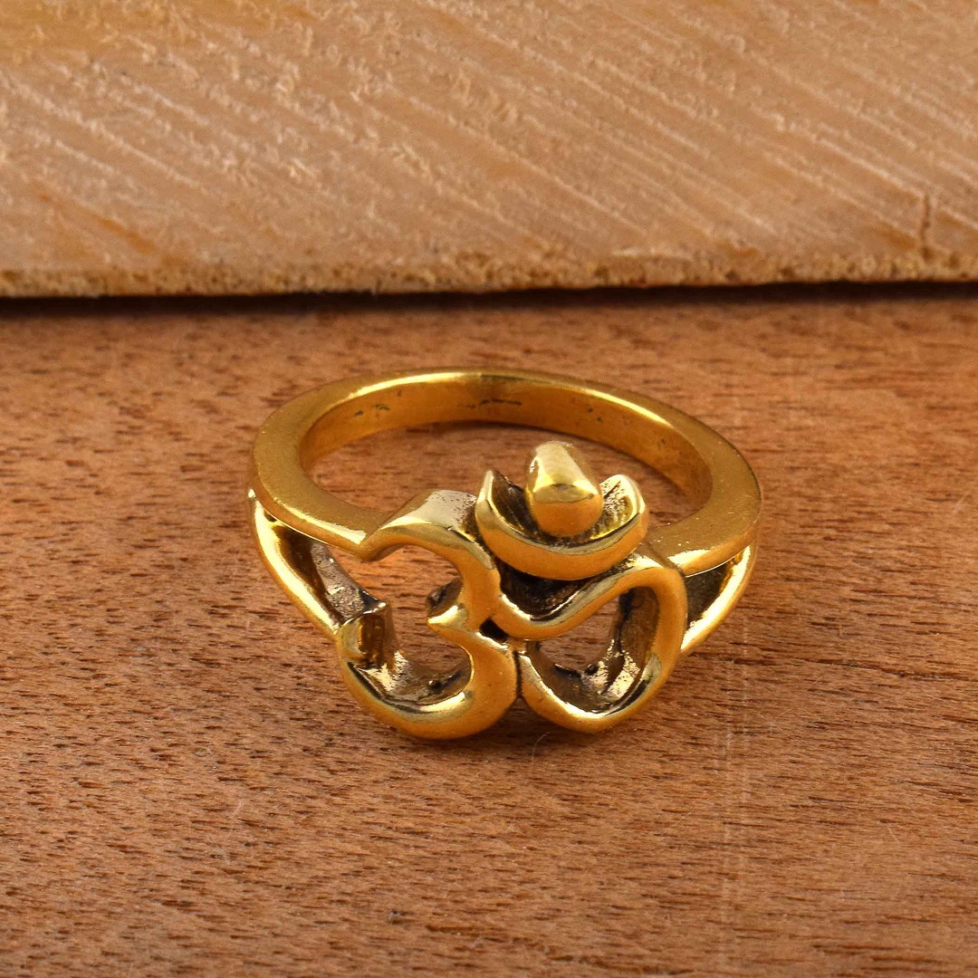 Om Ring, Brass Ring, Ohm Ring, Designer Brass Ring, Vintage Ring ...