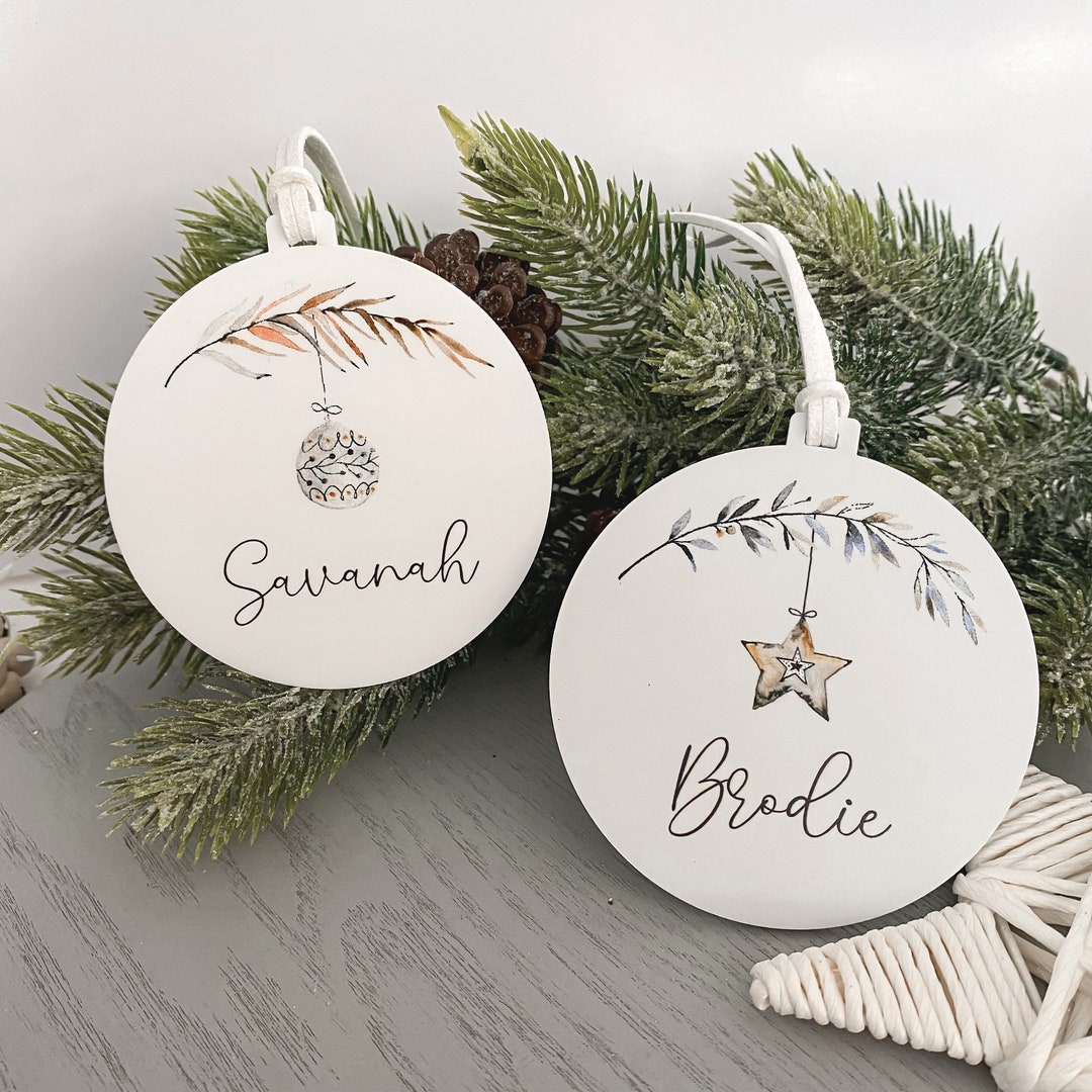 Personalised NOIR Range Christmas Ornaments MIX and Match Christmas ...