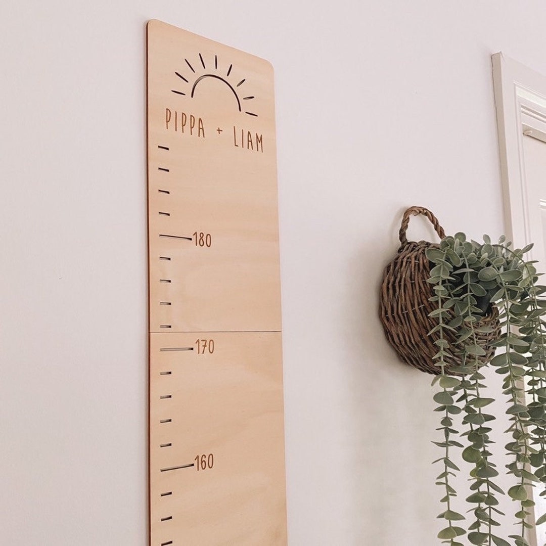 Kids Wooden GROWTH Chart | Family Height Measurement Chart | Nursery ...