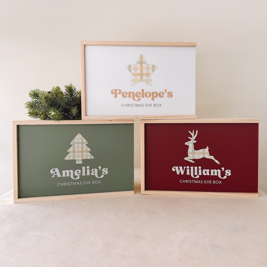 Wooden Christmas Eve Box Personalised Xmas Box Christmas Gift Box Kids ...
