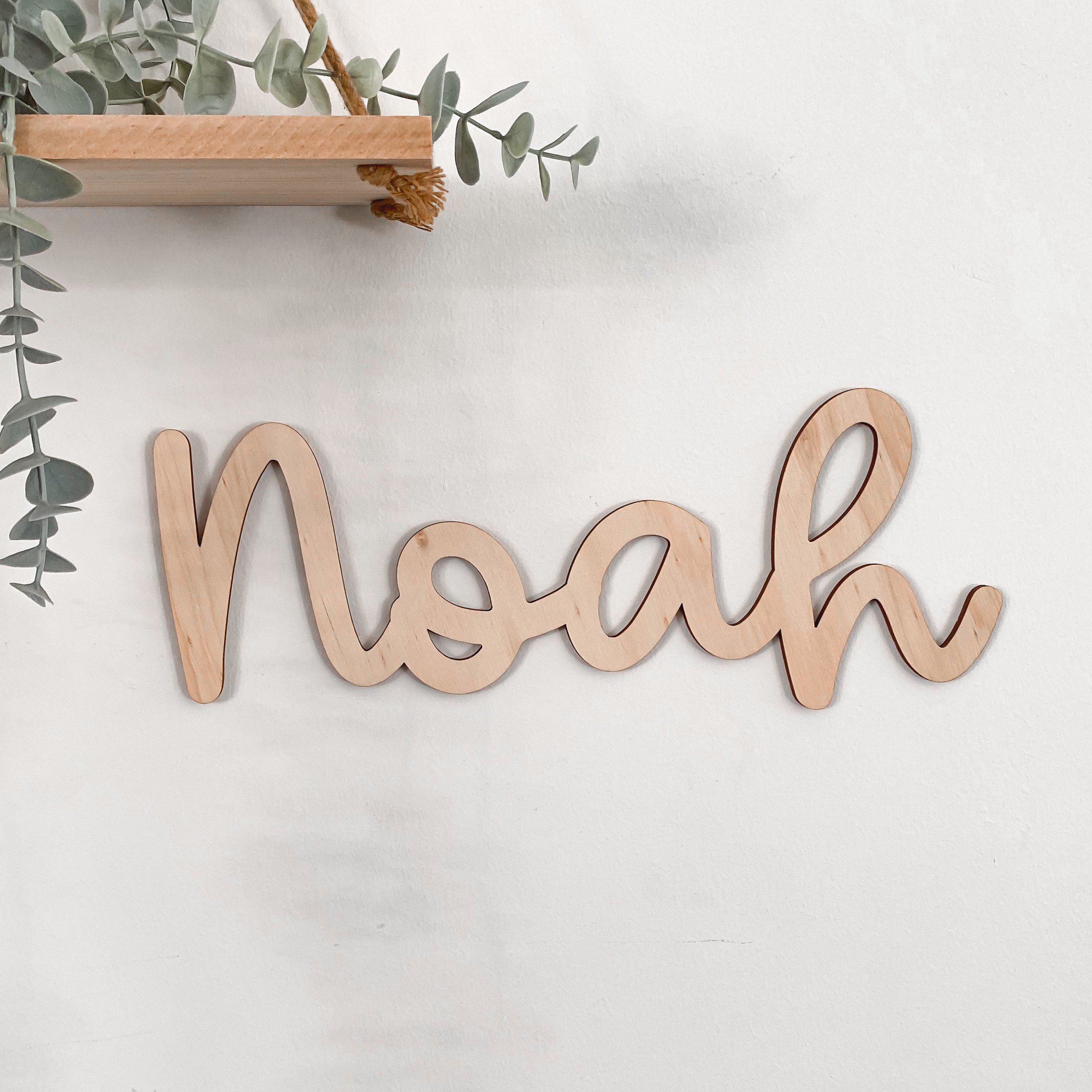 Wooden WALL NAMES Personalised Script Names Nursery Kids - Etsy