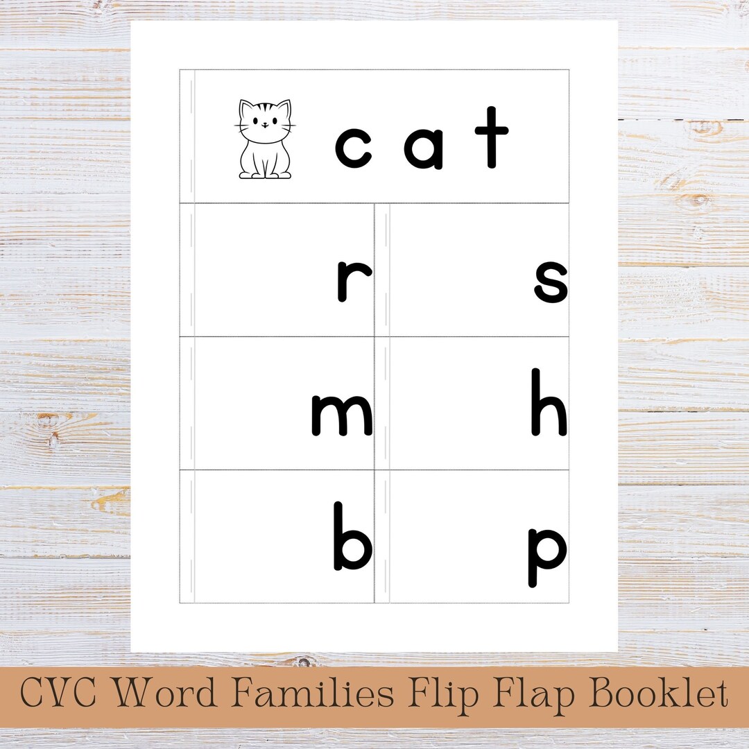 CVC Word Families, PDF Flip Flap Booklets, Beginner Reader, Autism ...