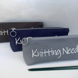 Knitting Needle Storage Zipper Pouch Made From Heavy Cotton Canvas - Etsy