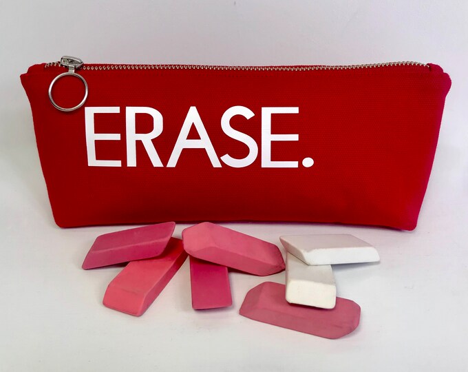 ERASE - A Zipper Pouch to Store Your Erasers! - Etsy