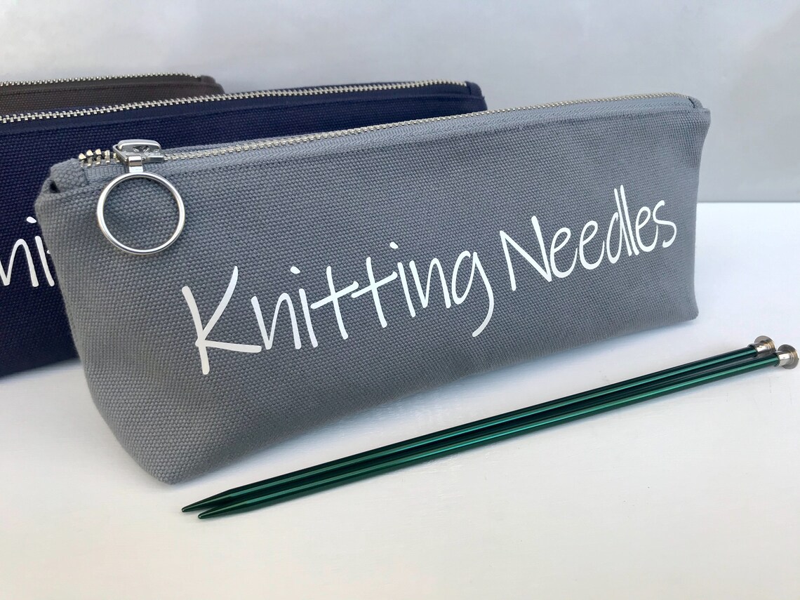 Knitting Needle Storage Zipper Pouch Made From Heavy Cotton - Etsy