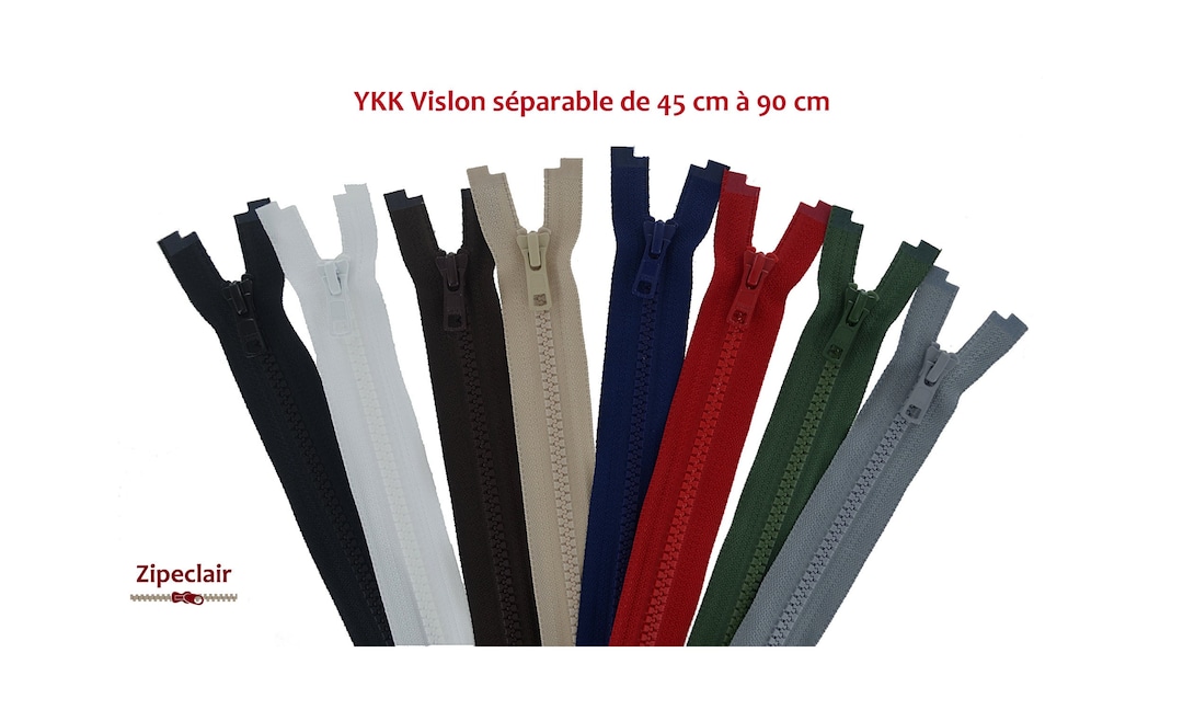 YKK Vislon - #5 - Separable Plastic Zipper - Available Colors: Black ...