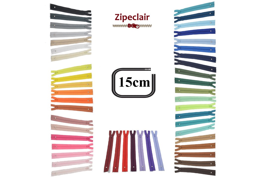 15 Cm YKK Zipper, Colors to Choose: Black, White, Beige, Blue, Green ...