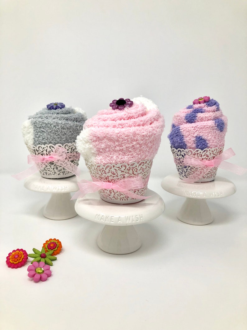 Fuzzy Sock Cupcake, Unique Birthday Gift, Birthday Fuzzy Sock Cupcake ...