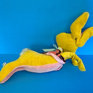 Vintage Japan Leaping Yellow Velvet Stuffed Easter Bunny Rabbit Dream ...