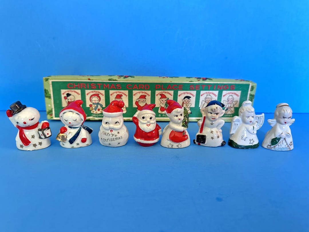Vintage Commodore Christmas Set of 8 Place Settings Ceramic Japan Box ...