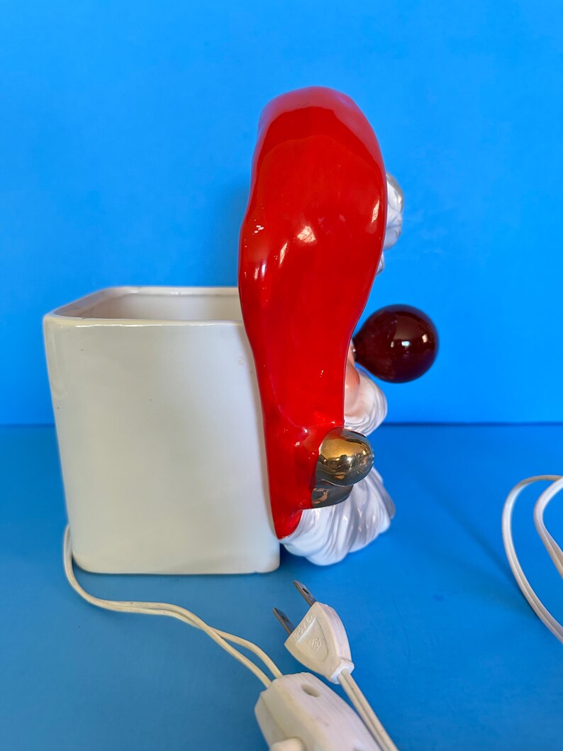 Vintage Relpo Samson Lighted Santa Face Christmas Japan Planter ...