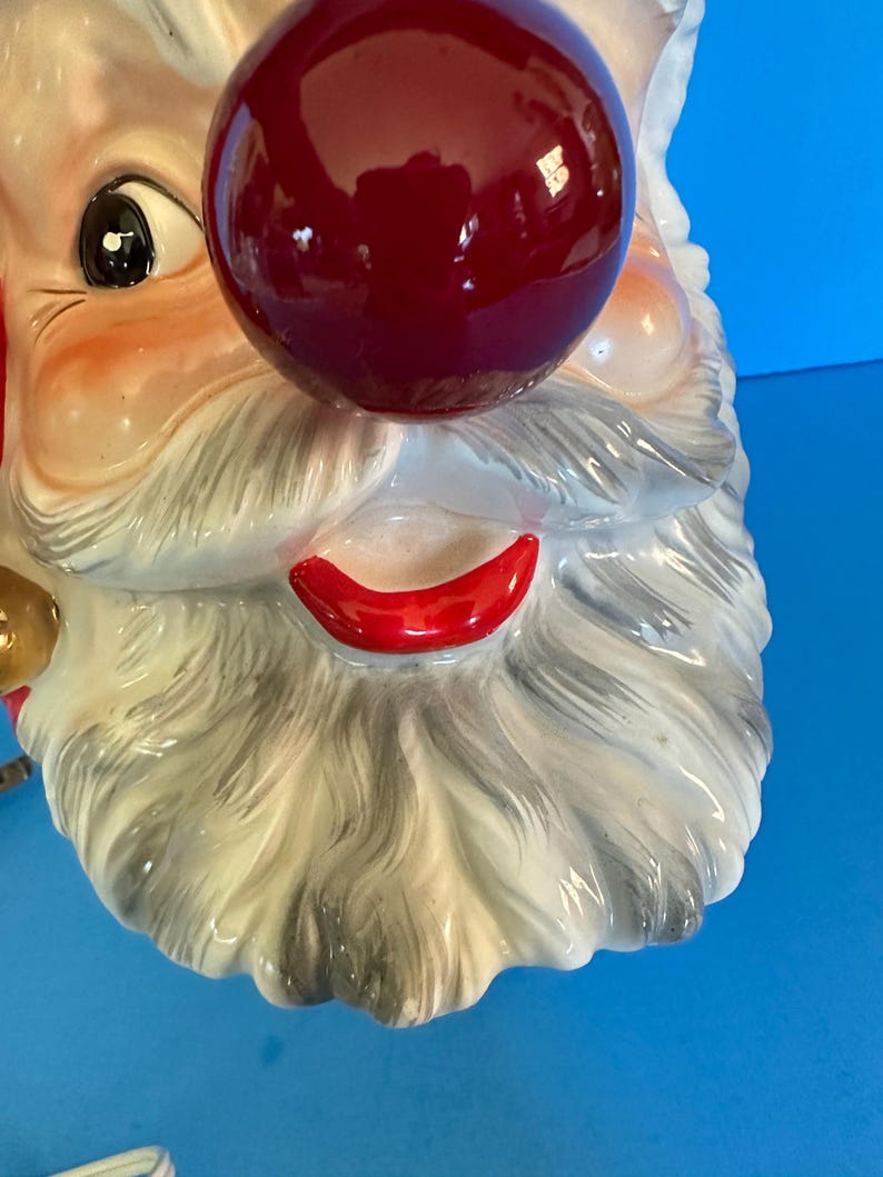 Vintage Relpo Samson Lighted Santa Face Christmas Japan Planter ...