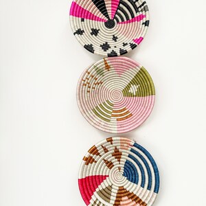 Rwanda Wall Basket, Colorful Basket Wall Art, Boho Wall Decor, Woven ...
