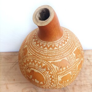 Hand Carved Gourd, Calabash Gourd, Ethnic Home Decor, Primitive Decor ...